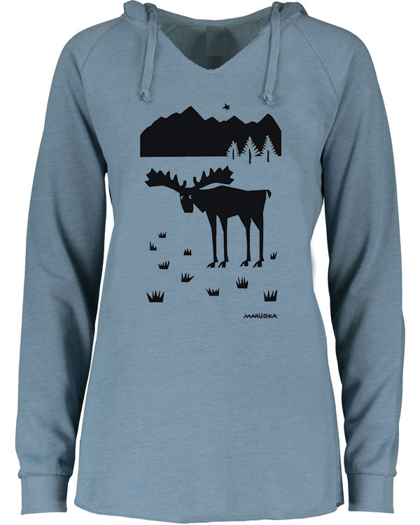 Notch Neck Hoody Moose Spruce – Marushka