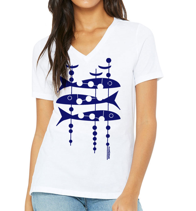 Relaxed V Neck Mod Fish – Marushka